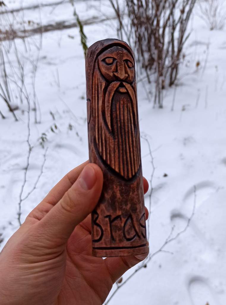Bragi wooden statue norse mythology decor pagan altar – WikkedKnot jewelry
