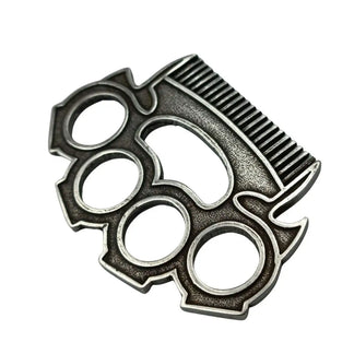 Custom metal Brass knuckles beard comb – WikkedKnot jewelry