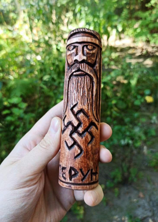 Perun god wooden statue Slavic mythology art – WikkedKnot jewelry