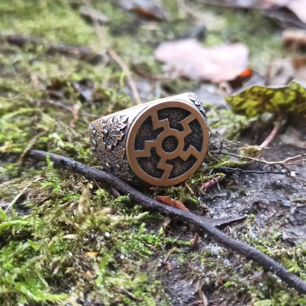 Sun wheel Viking cross ring Nordic ancient jewelry – WikkedKnot jewelry