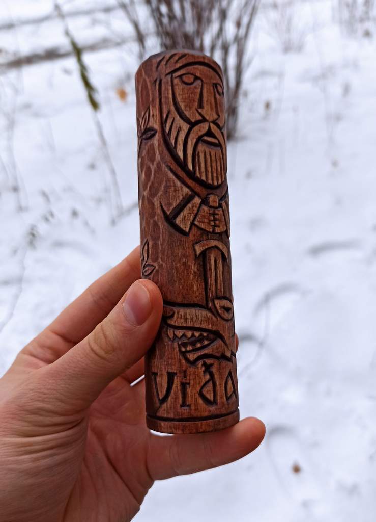 Vidar wooden figure Norse pagan statue Viking decor – WikkedKnot jewelry