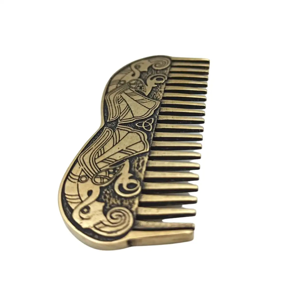 Viking raven beard metal comb accessories for men – WikkedKnot jewelry