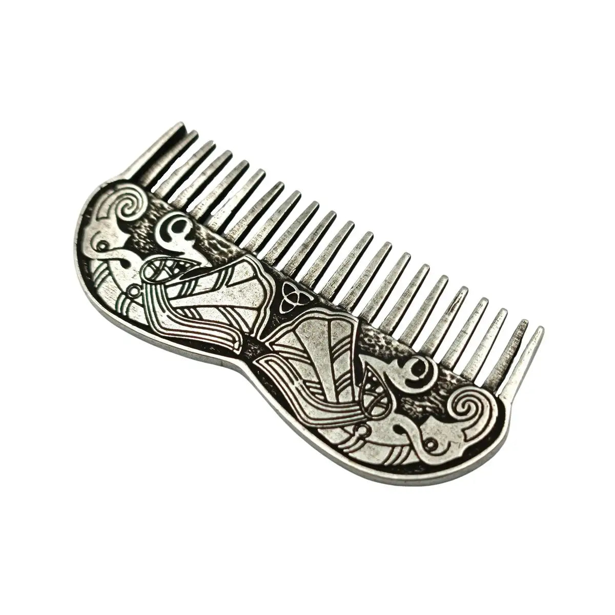 Viking raven beard metal comb accessories for men – WikkedKnot jewelry