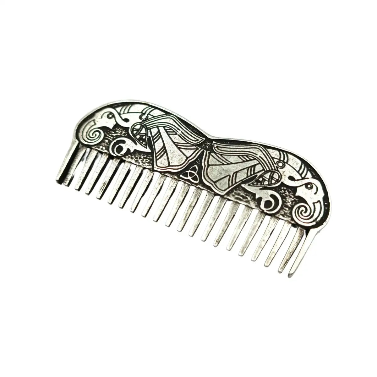 Viking raven beard metal comb accessories for men – WikkedKnot jewelry